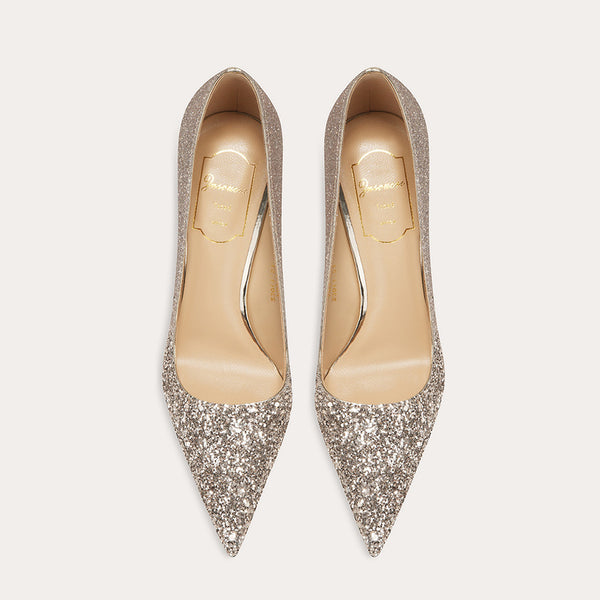 Women's Sequins Point Toe High Heels Wedding Shoes