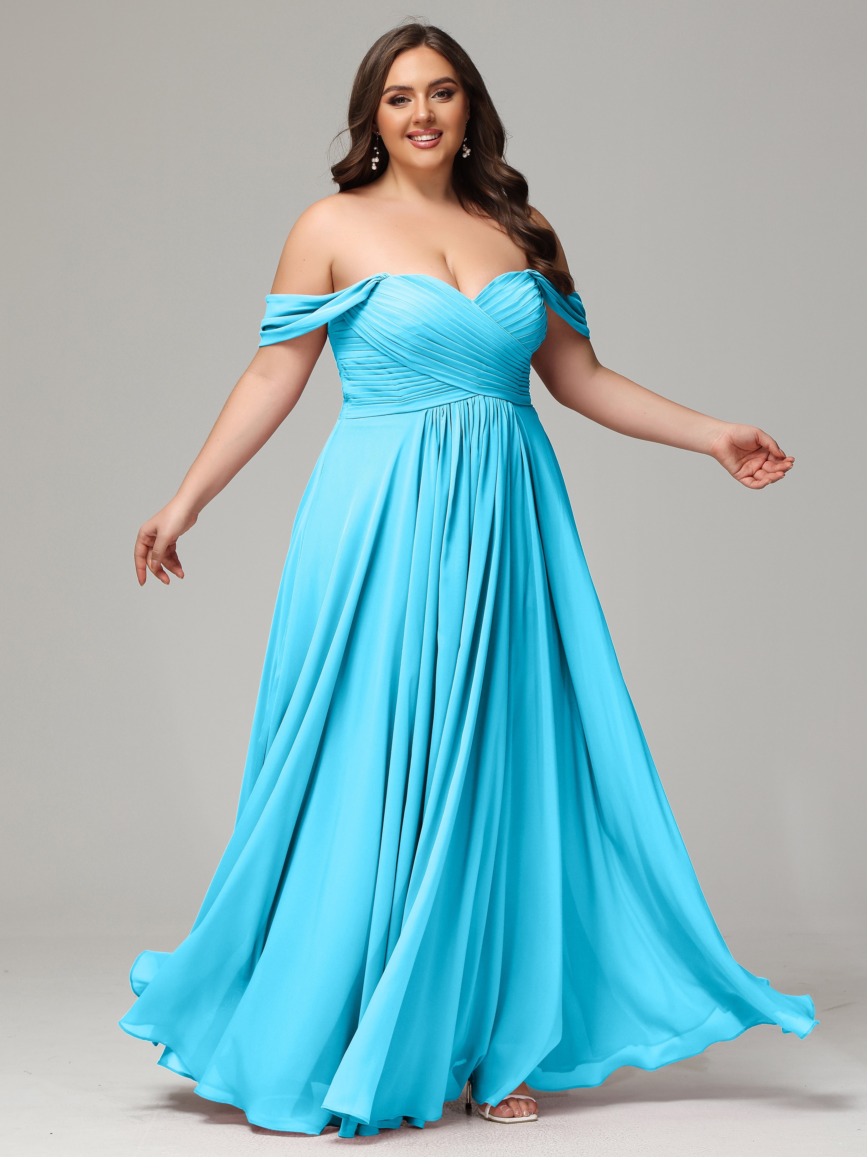 Pool Blue Bridesmaid Dresses Uk Off The Shoulder Backless Long Chiffon