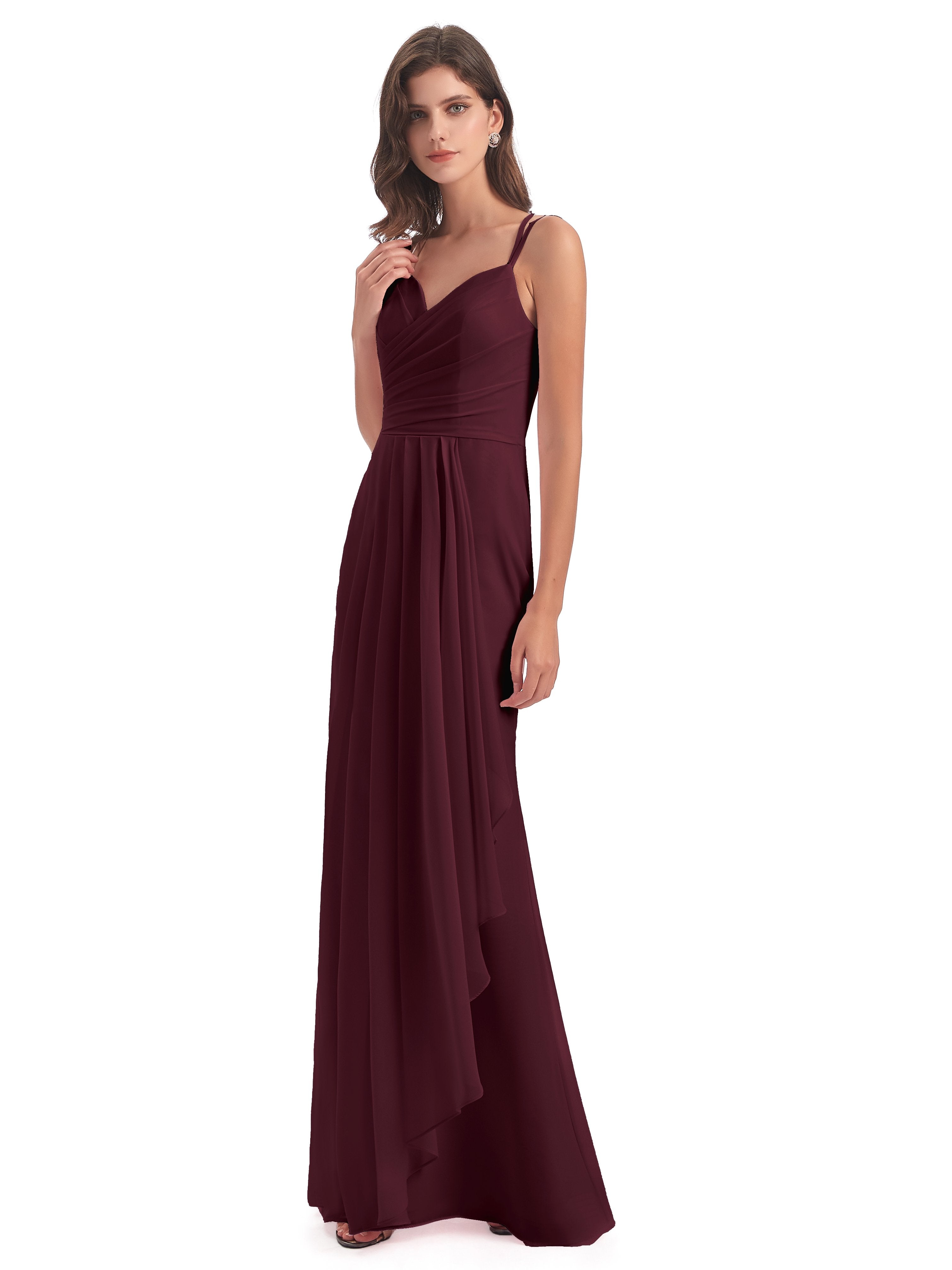 Cabernet Color Bridesmaid Dresses Willow Gorgeous Chiffon Spaghetti St