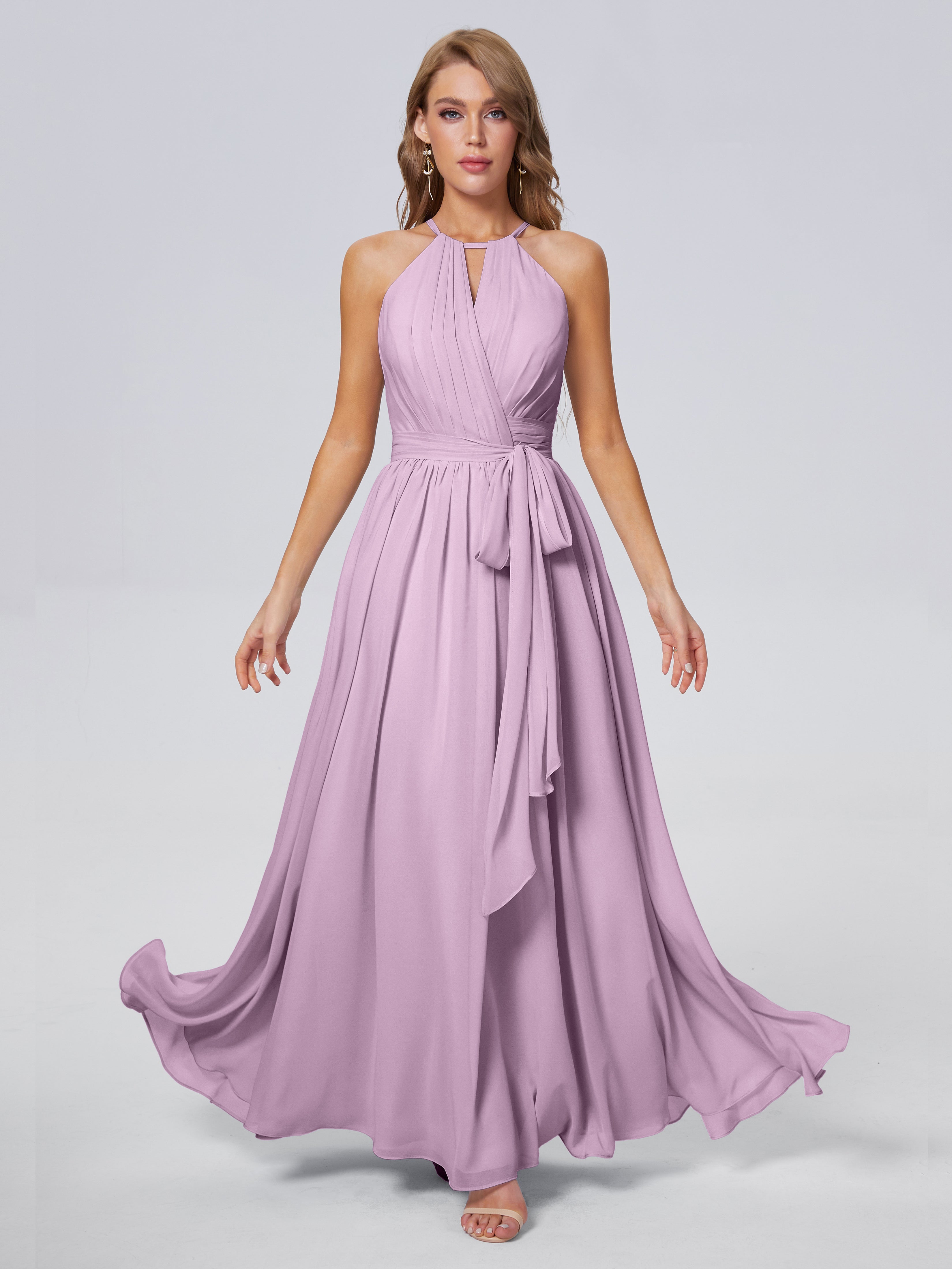 Wisteria Bridesmaid Dresses Amy Brilliant Halter Chiffon Bridesmaid Dr