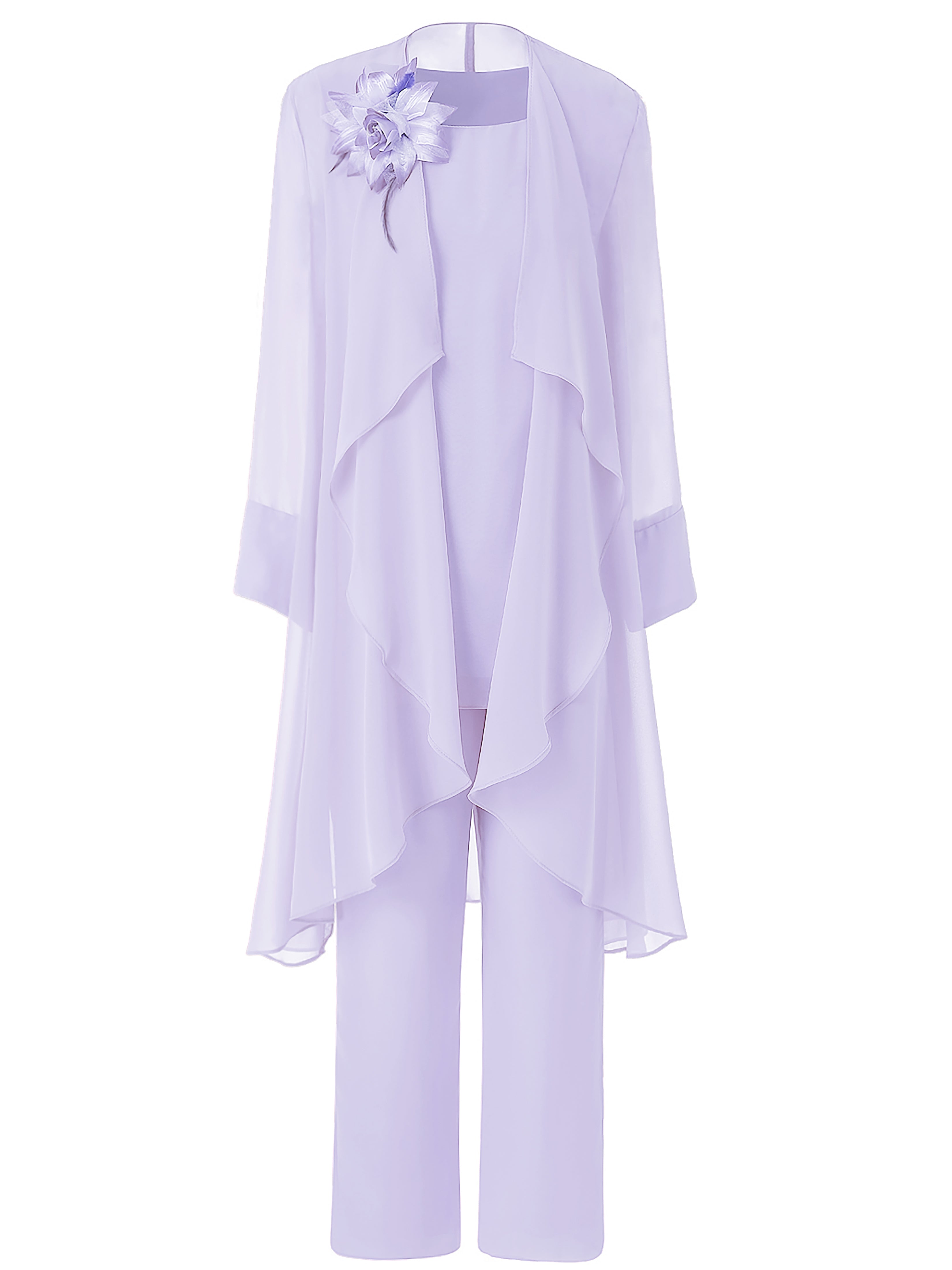 Floral Chiffon Mother of the Bride Dress Pant Suits | Cicinia