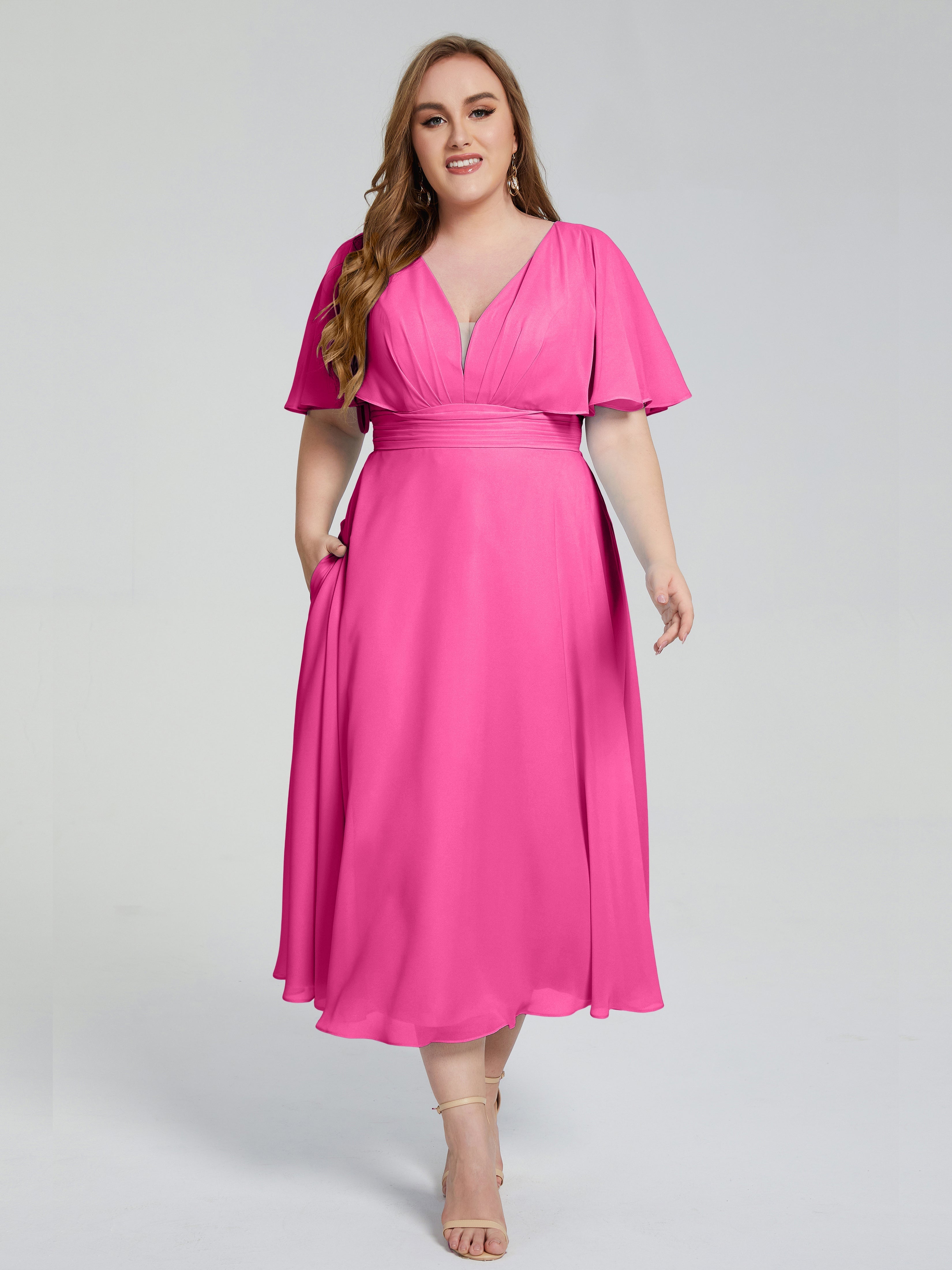 Azalea Bridesmaid Lucia Graceful V-Back Plus Size Bridesmaid Dresses