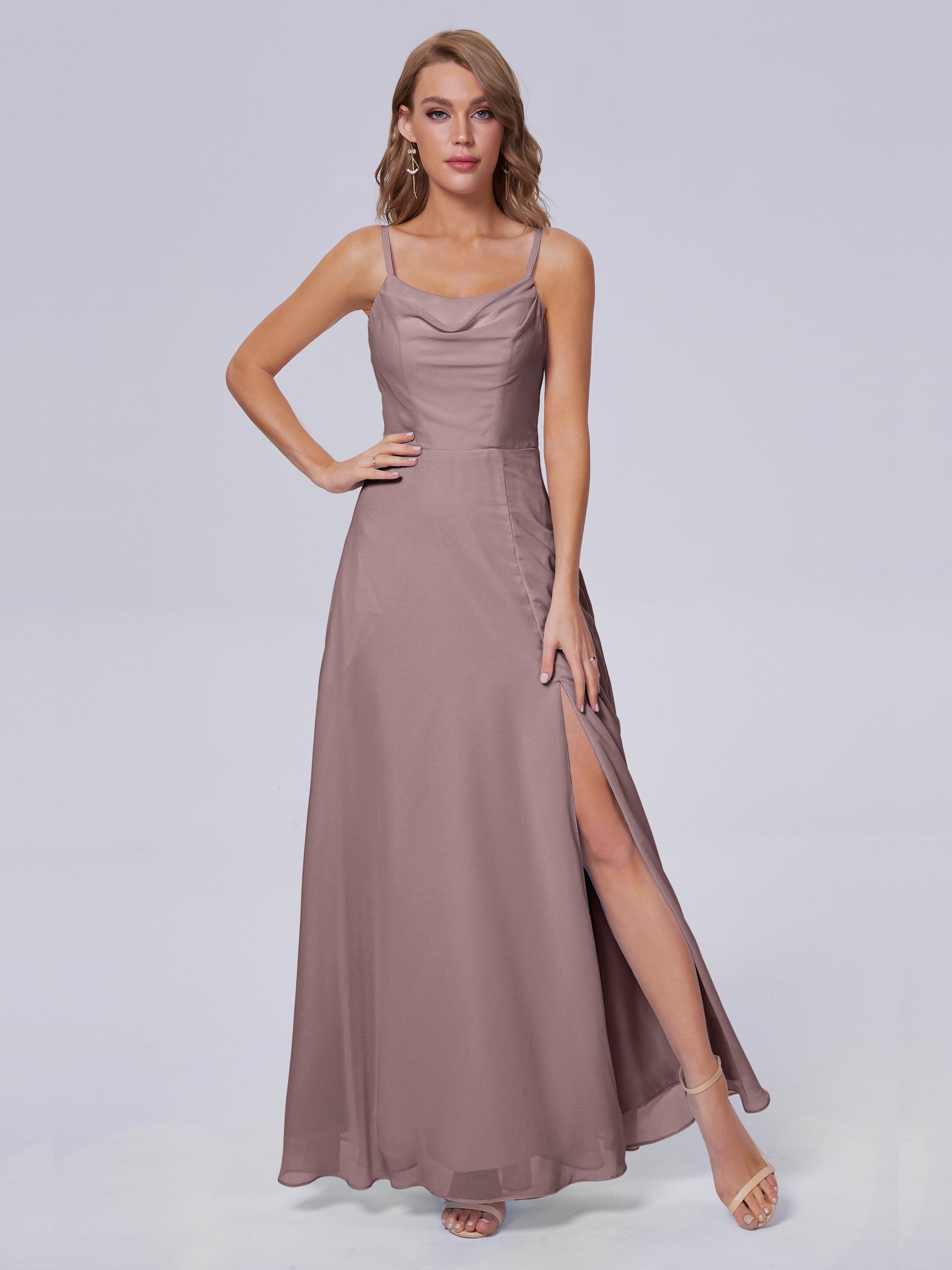 Vintage Style Bridesmaid Dresses Uk Reese Cute Spaghetti Straps Chiffo