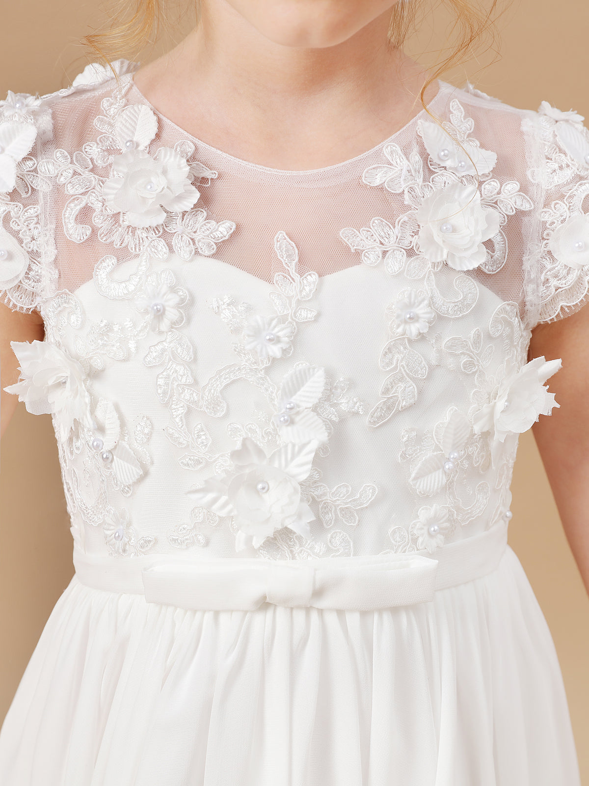 Cute A-line Lace Chiffon Flower Girl Dress