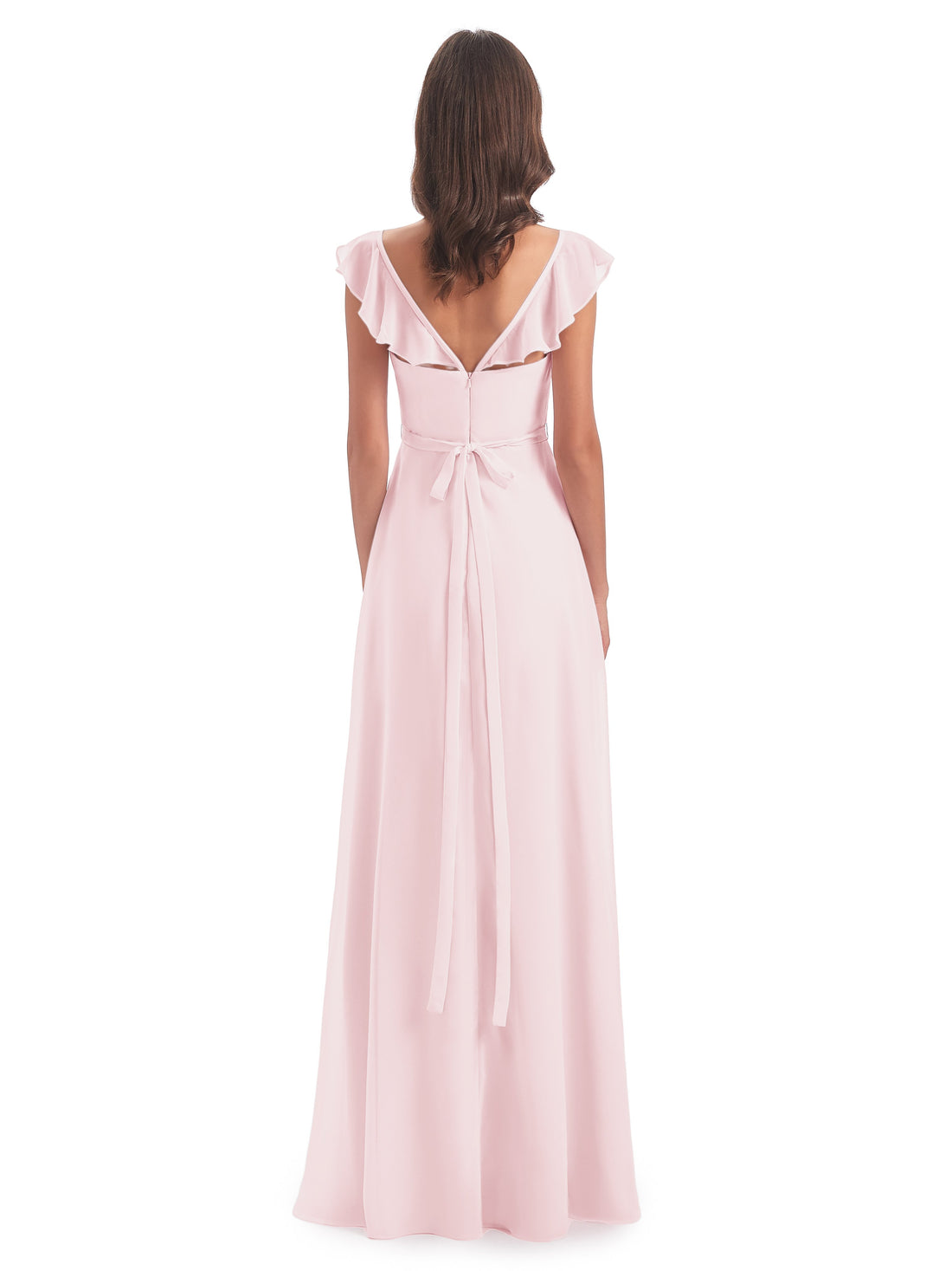 Darcie Chiffon Sheath Cap Sleeves Long Bridesmaid Dresses