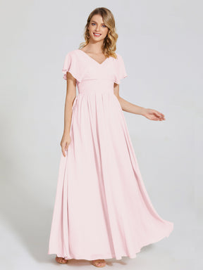 Malia Flowy Cap Sleeves Bridesmaid Dresses With Pockets