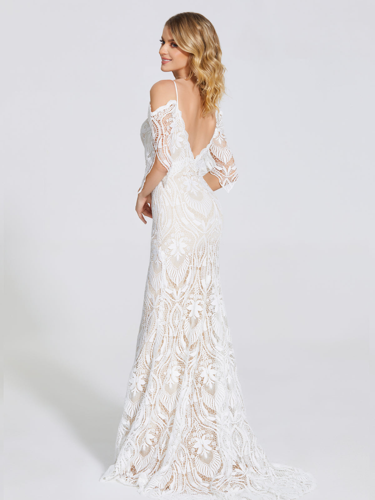 Selena Charming Sweep Train Lace Wedding Dresses