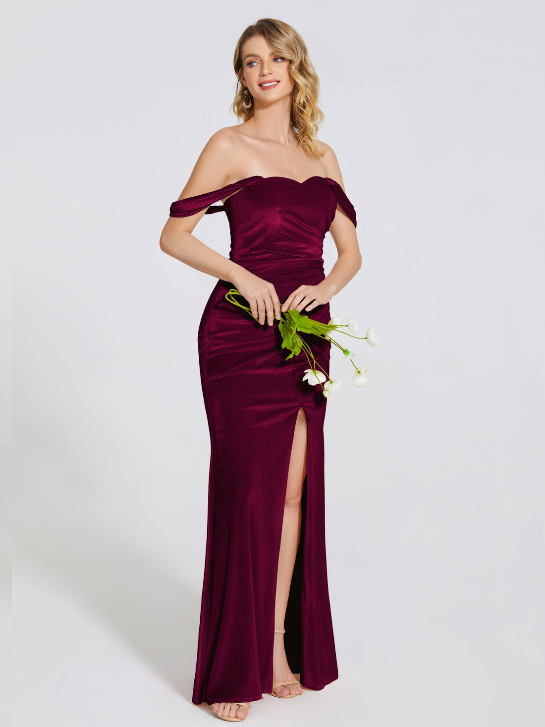 Sienna Pretty Split Velvet Bridesmaid Dresses