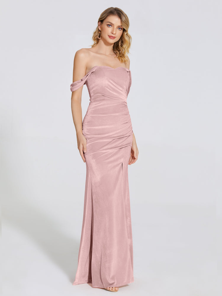Sienna Pretty Split Velvet Bridesmaid Dresses