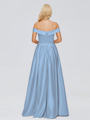 Annabelle Off the Shoulder Satin Prom Dresses