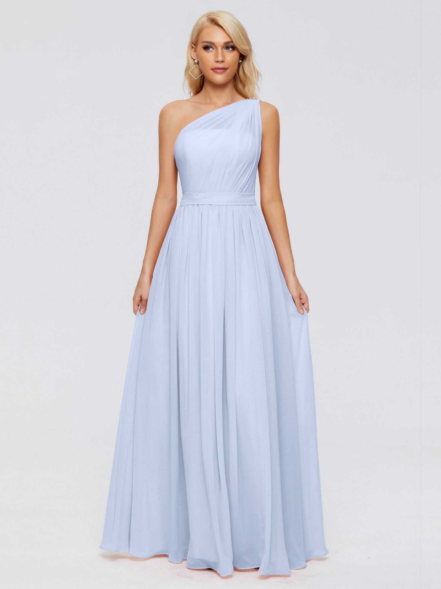 Cecilia One Shoulder Ribbon Chiffon Bridesmaid Dresses