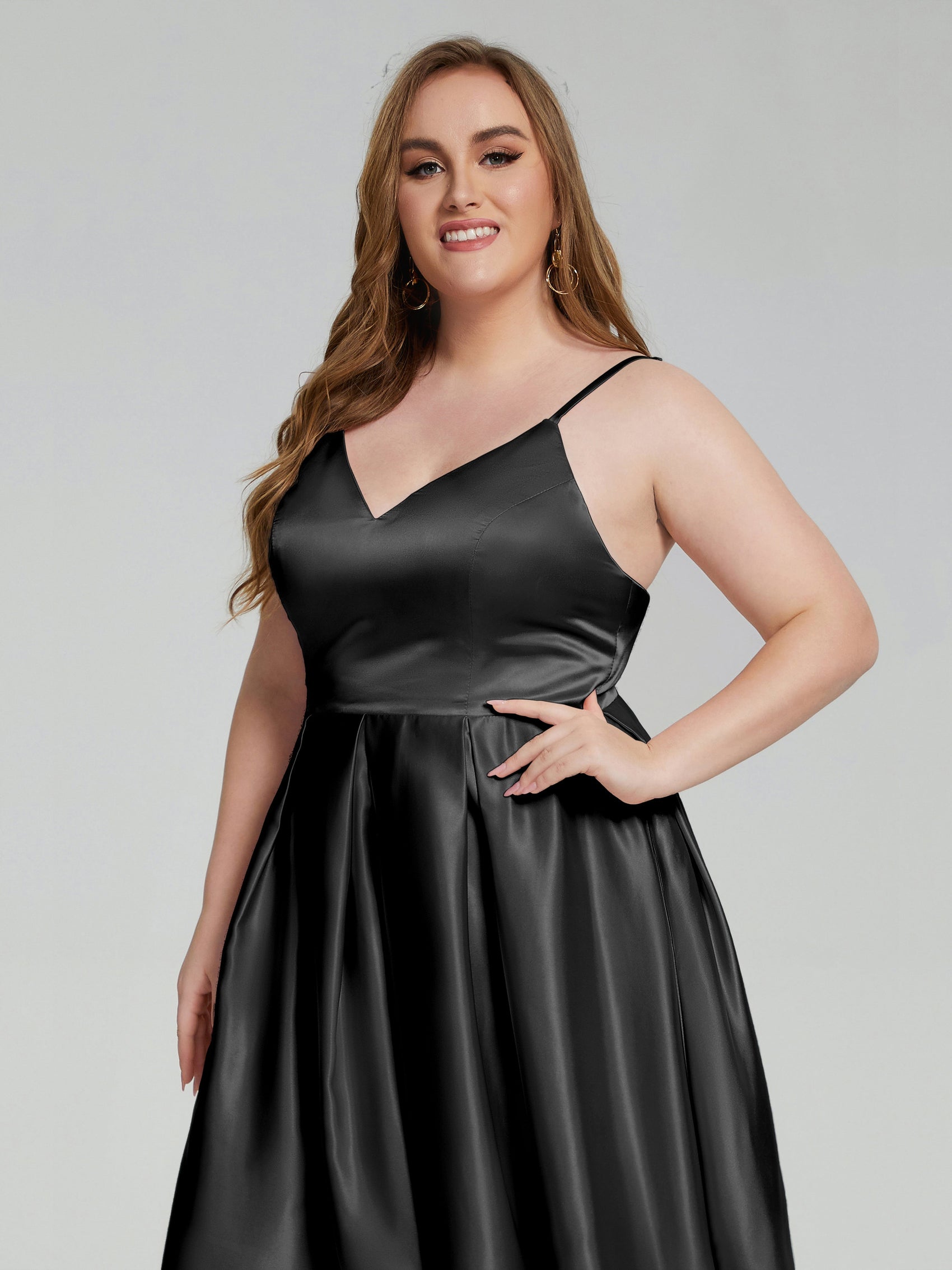 Josie Cute V Neck Short Plus Size Bridesmaid Dresses