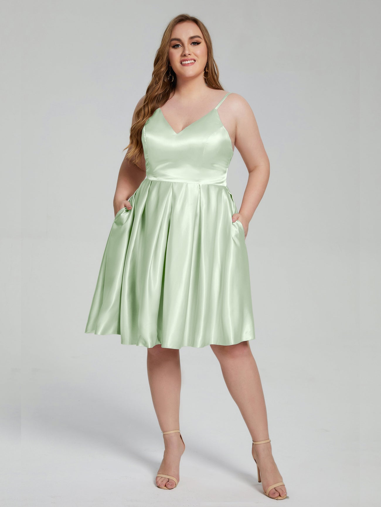 Josie Cute V Neck Short Plus Size Bridesmaid Dresses