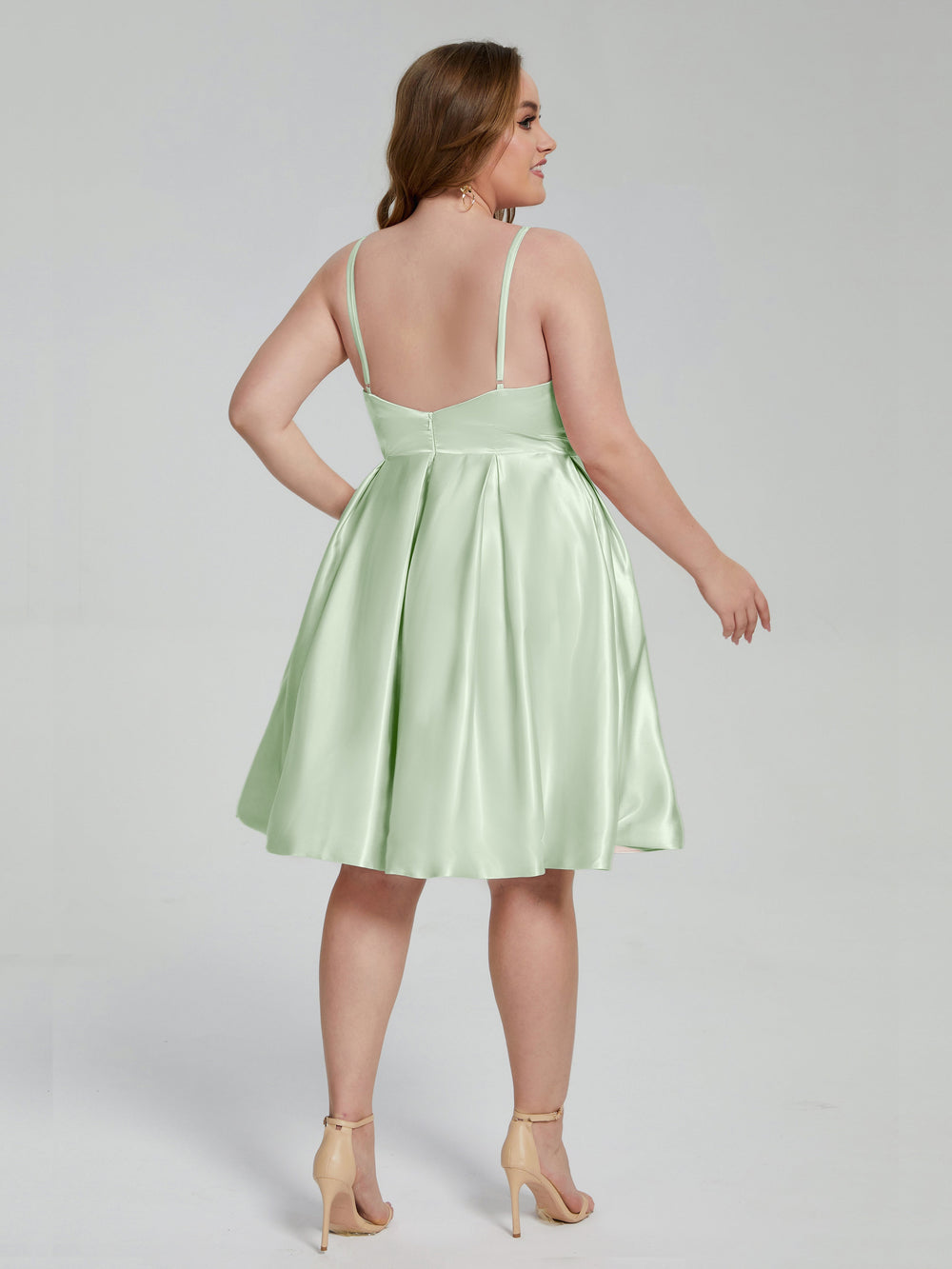 Josie Cute V Neck Short Plus Size Bridesmaid Dresses