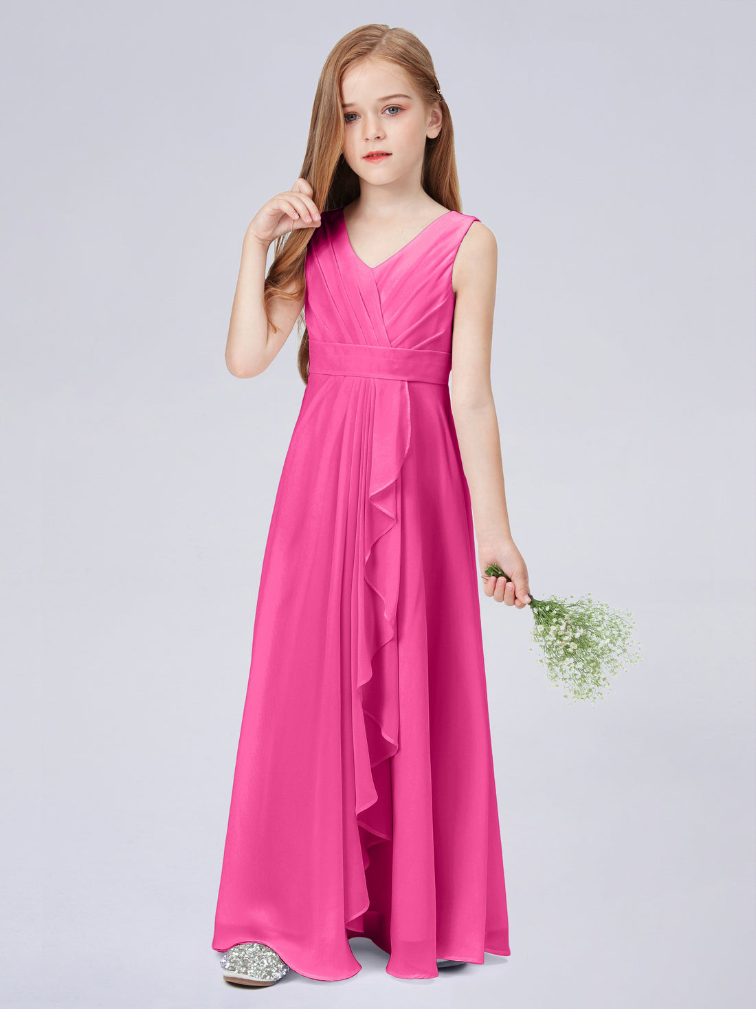 Tank Junior Bridesmaid Dress with Cascade